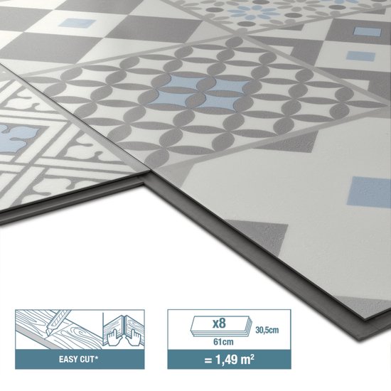 ARTENS - PVC-vloer GATSBY BLUE - Klikvinyltegels - Vinylvloer ...