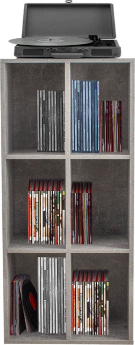 Lp platen opbergkast - opbergen lp vinyl platen - boekenkast - grijs ...