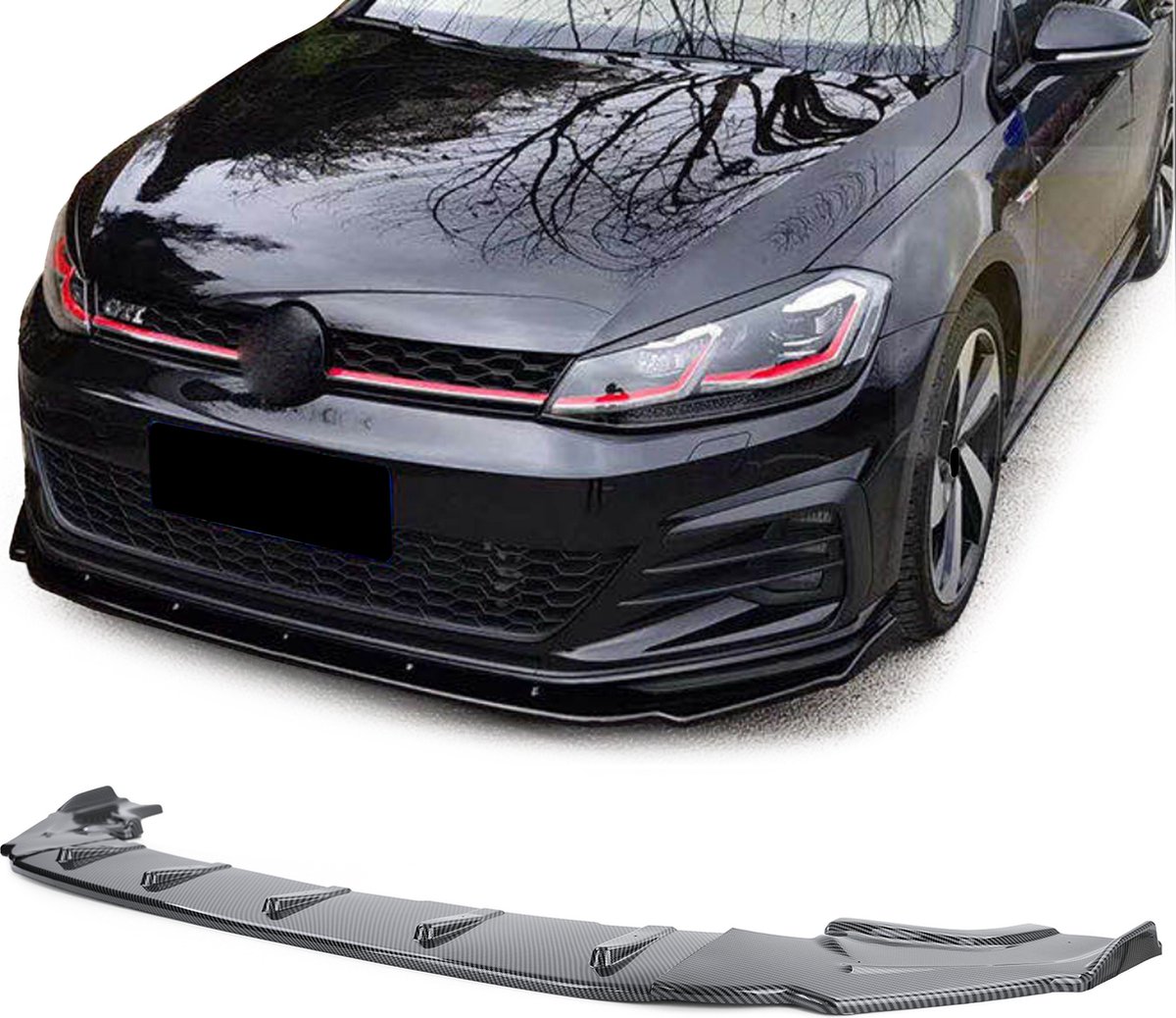 Volkswagen Golf 7 MK7 GTI GTD Spoiler Voorspoiler Splitter Lip Carbon ...