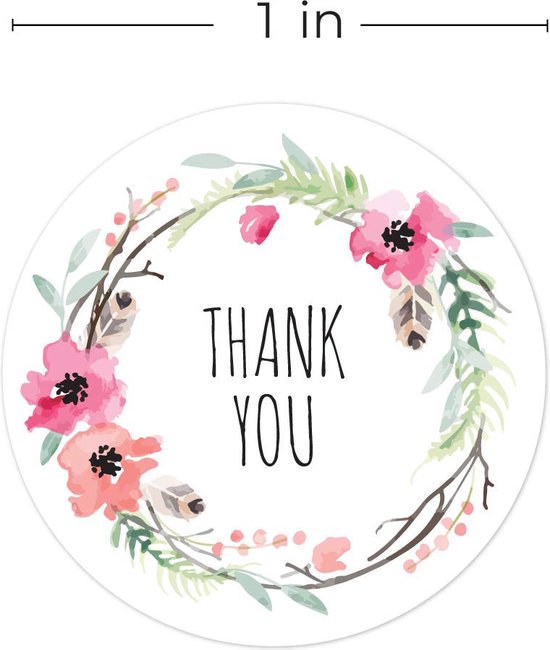 Thank You stickers 50 stuks! - Veren - Bloemen - Sluitstickers - Sluitzegel - Sieraden... | bol