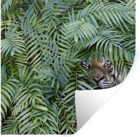 Muurstickers - Sticker Folie - Tijger - Bladeren - Varen - 120x120 cm - Plakfolie -... | bol