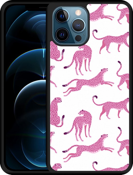 iPhone 12 Pro Max Hardcase hoesje Roze Cheeta's - Designed by Cazy ...