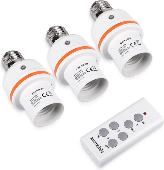 kwcommerce draadloos bedienbare E27 fitting - Afstandsbediening met bereik van 30m - 3... | bol