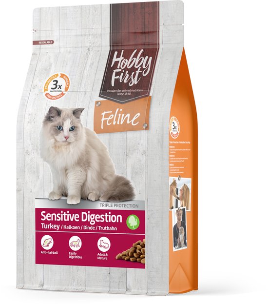 Hobby First Feline kattenvoer Sensitive Digestion 4,5 kg - Kat | bol