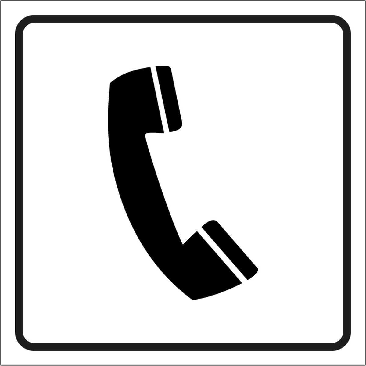 Telefoon bord - kunststof - wit zwart 400 x 400 mm | bol