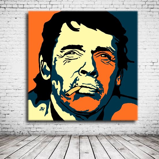 Jacques Brel Pop Art Poster in lijst - 90 x 90 cm en 2 cm dik ...