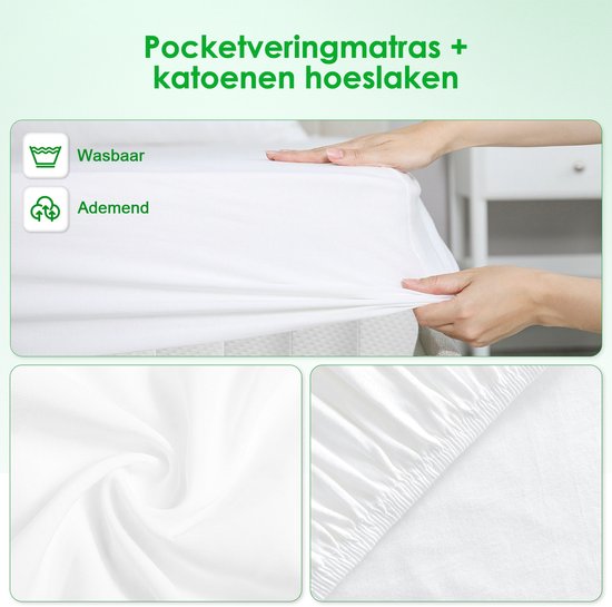 Matras 160x200 - matras 25cm dik - 7 zones - pocketvering matras ...