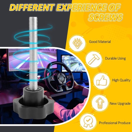 2 stuks M10 x 80 mm klemschroef voor Thrustmaster T100 T150 T300 T500 ...