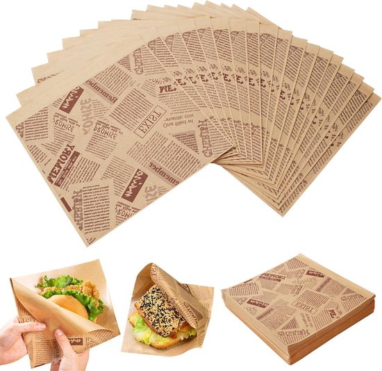 Sandwich Bags 15x15cm Burger Paper Bags Snack - 160pcs Deli Paper ...