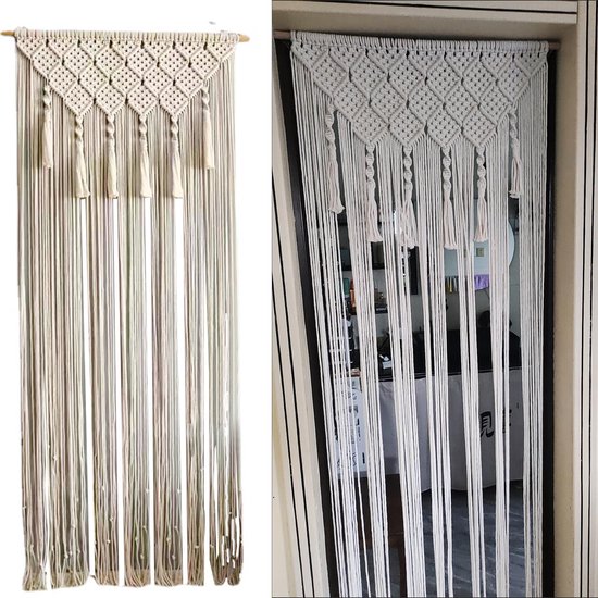 Selbro ® Stijlvol Boho Macramé Gordijn voor Deur en Raam, Handgeweven ...