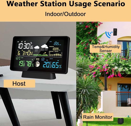 Mrs. Jones Weerstation draadloos 8-in-1 thermometer hygrometer voor ...