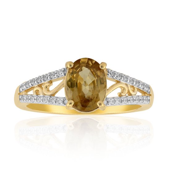 Gouden ring met een gele Kings Plains zirkoon | bol