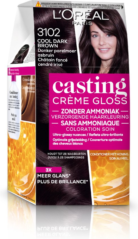 L'Oréal Casting Crème Gloss Haarkleur - Cool Dark Brown - 3102 | bol