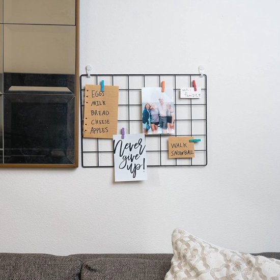 Wandrek en Memobord - Zwart Magnetisch Fotorek voor Iedere Kamer | bol