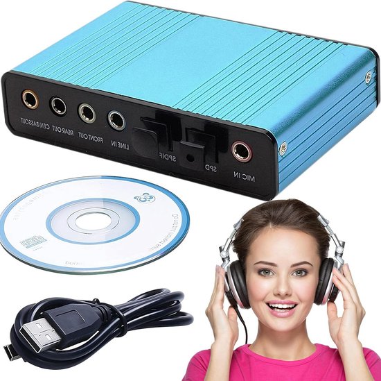 7.1 surround sound stereo audio adapter volume control headphone jack ...