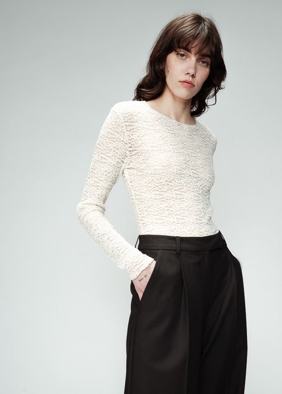 Witte kanten body met lange mouwen Otello - Grace & Mila | bol