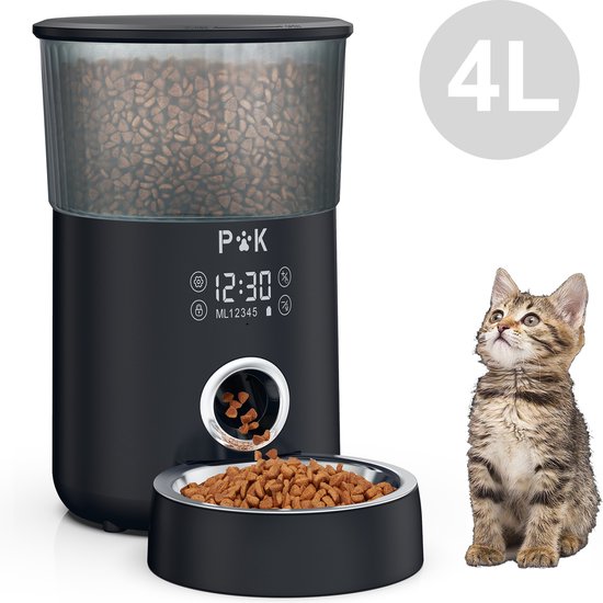 PUPPY KITTY Automatische voerbak kat en hond - Met Touchscreen - Voice ...