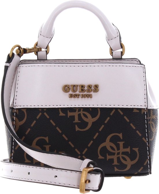 GUESS Schoudertas Handtas Micro Mini Bag Brown Logo / Stone Veelkleurig ...