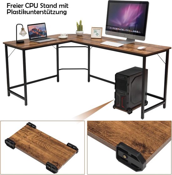 Computertafel, L-vorm, hoekbureau, pc-tafel, computerbureau, hoektafel ...