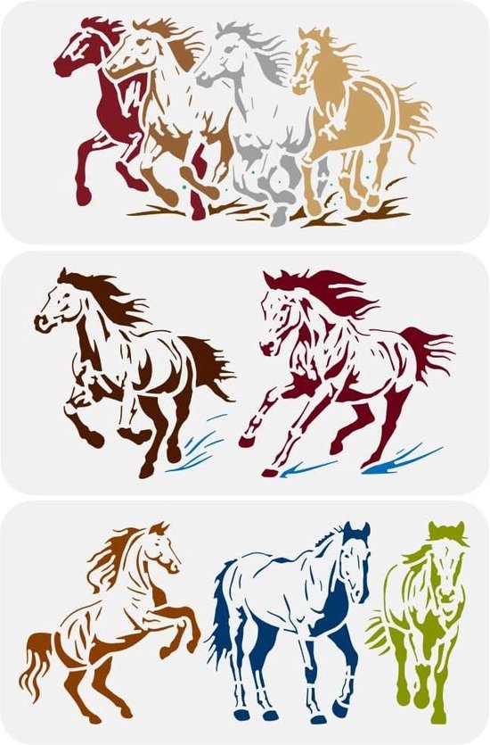 - Horse Border Stencil 30x15cm - Running Horse Large Stencil - Walking ...