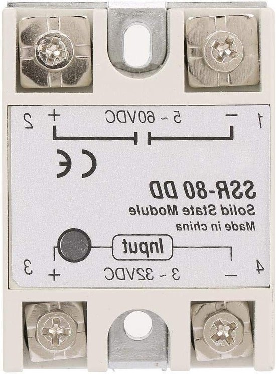 80A solid-state relais 3-32VDC tot 5-60 V SSR-80DD trillingsdemping ...