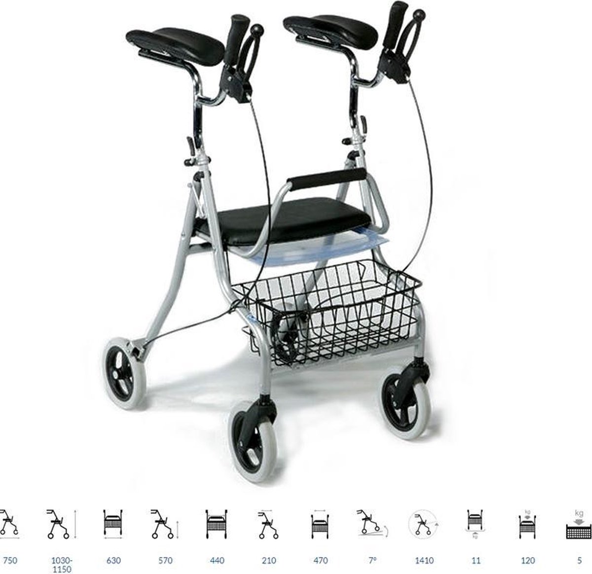 Rollator Vermeiren 276 Walker - met onderarmschalen lichtgewicht | bol.com