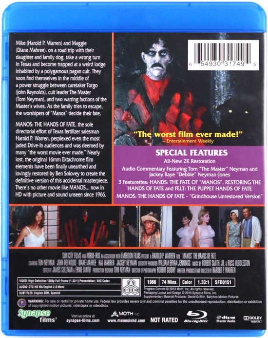 Manos: The Hands of Fate [Blu-Ray] (Blu-ray), Harold P. Warren | DVD | bol