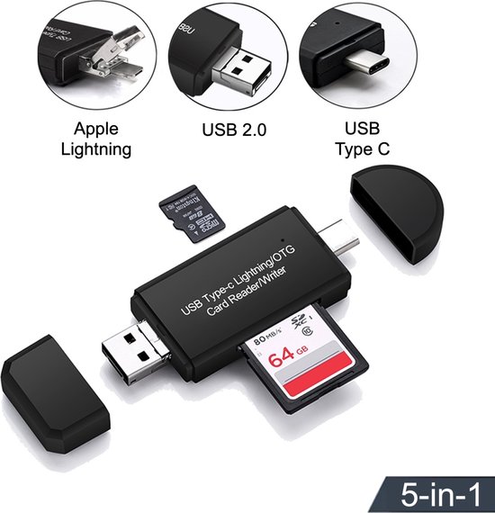 Femur 5-in-1 SD Kaartlezer USB voor Micro SD kaart - SD kaart ...