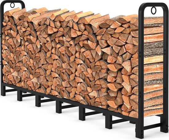 8-ft Outdoor Brandhout Log Rack voor Open Haard - Heavy Duty Brandhout ...