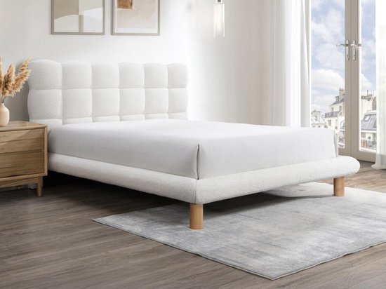 Vente-unique Bed volwassene stof wit 140 x 190 cm FUDALI | bol