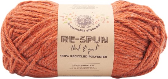Lion Brand Re-Spun Thick & Quick Yarn Cinnamon -Yarn Respun - Super ...