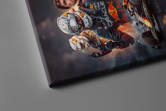 Luxe Max Verstappen Red Bull Canvas Schilderij - Inclusief Ophangsysteem - Formaat 70x50 | bol