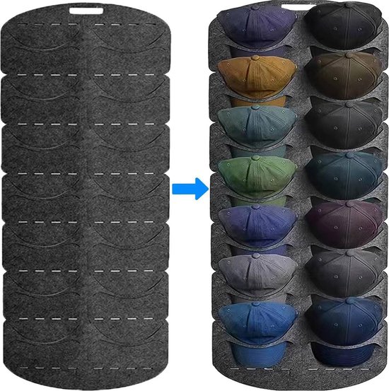 Opbergtas voor baseballpet - hangend - 130*46cm - Vilt - 1 stuk ...