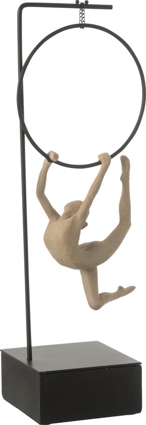 J-Line Gymnaste Hoepel Alpha Resin Beige/Zwart | bol