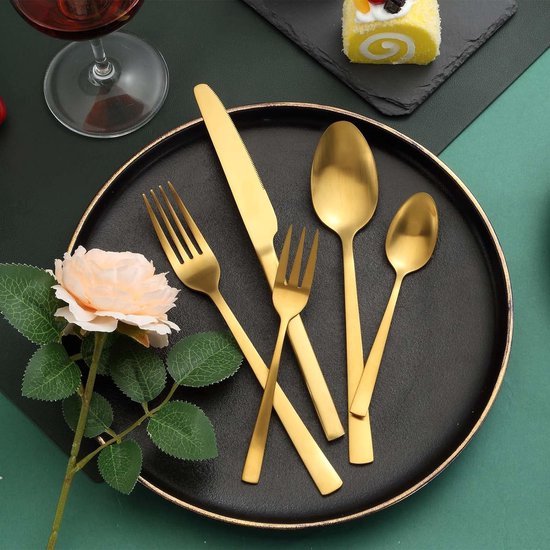 Bestekset voor 6 personen, 30-delige bestekset van roestvrij staal, met ...