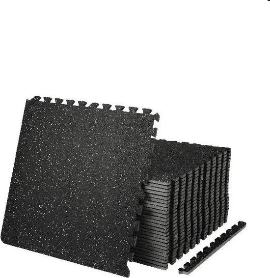 12-delige Set Gym Vloermatten - 1/2 Inch Dikke EVA Foam & Rubber Top ...