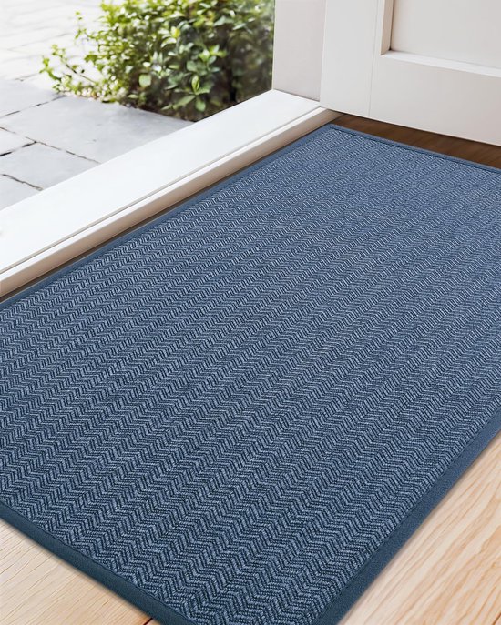 Schoonloopmat - deurmat - antislip - 1 stuk - blauw - 43,5 x 75 cm | bol