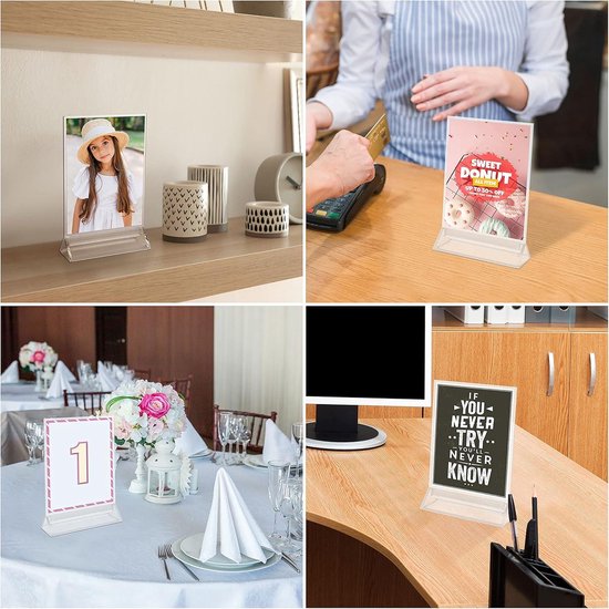 Verticale Tafel Display Houders - Restaurant Menu Kaart Fotolijst (12 ...