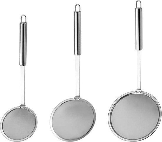 Zeef skimmer lepel - roestvrij staal - fijn gaas - oliefilter vergiet ...