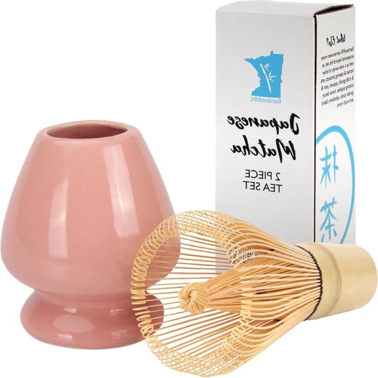 Matcha Thee Garde Set - Bamboe Garde en Garde Houder in Roze voor ...