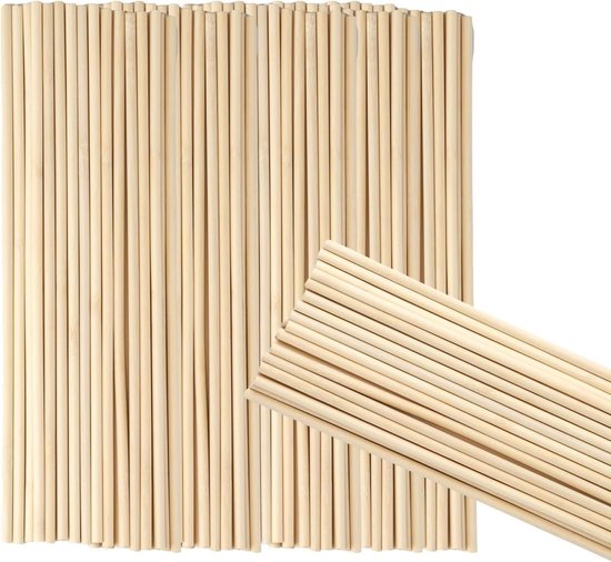 300 Houten Stokjes 30cm x 3mm - Bamboe Stokjes Knutselen - Suikerspin ...