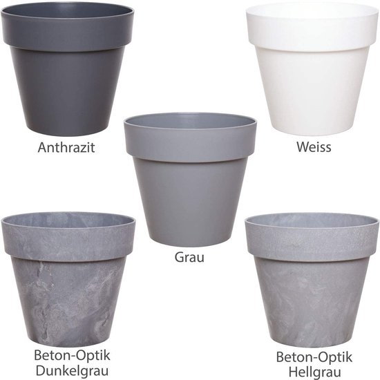 Kunststof Bloempotten - Onbreekbaar - 6 stuks - Wit - 12 cm | bol