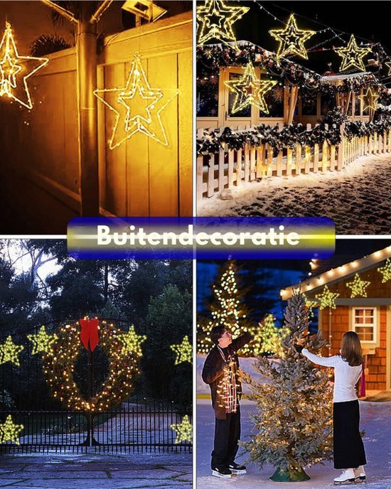 Kerststerverlichting 2 Stuks Kerststerraamverlichting Werkt op ...