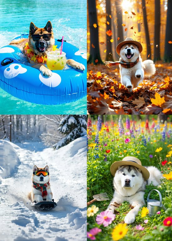 Akita Jaarkalender 2025 - A4 Formaat - Mother's Day Gift - PrintAPI.nl | bol