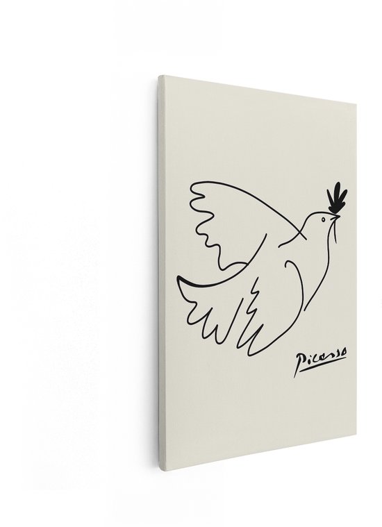 Artaza Canvas Schilderij Iconische Duif van Picasso met een Olijftakje ...