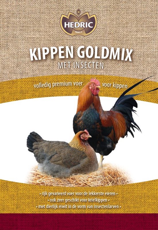 Hedric - Kippen Goldmix Insecten - Kippenvoer met insecten - 10kg | bol