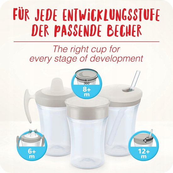 Nuk Fles Evolution Trainer Cup roze, 230ml, 6 m+ 230.ml | bol