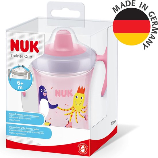 Nuk Fles Evolution Trainer Cup roze, 230ml, 6 m+ 230.ml | bol