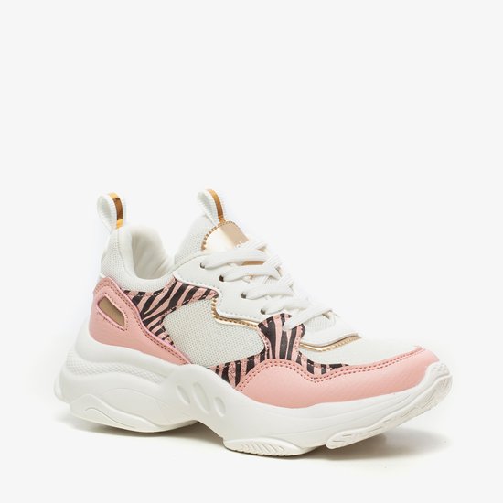 Blue Box meisjes sneaker roze met zebraprint - Maat 36 - Uitneembare ...