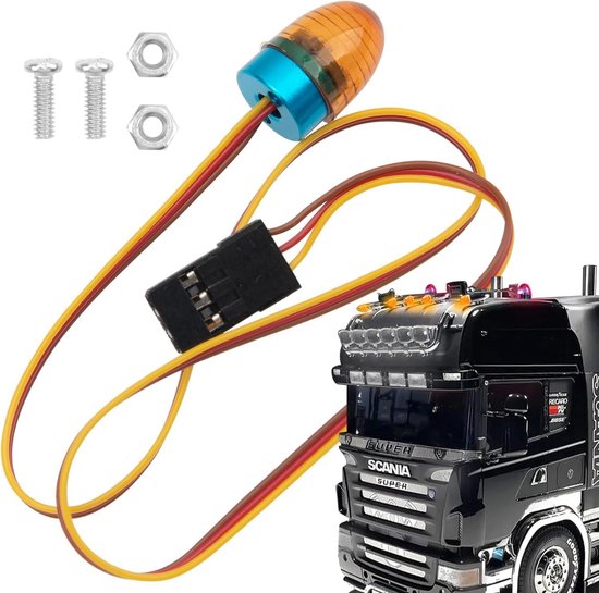 RC Zwaailicht 4.8-6V Geel Ovaal Knipperlicht voor 1/14 Modelauto en ...